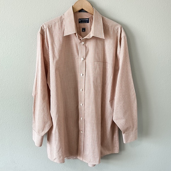 Stafford | Shirts | Stafford Essentials The Everyday Shirt Mens Fitted Button Down Neck 75 ...